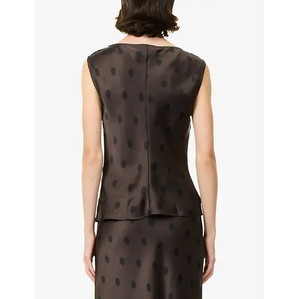 SAMSOE SAMSOE Saagne Polka-dot Satin Top - Mulch Dott