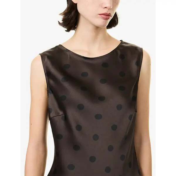 SAMSOE SAMSOE Saagne Polka-dot Satin Top - Mulch Dott