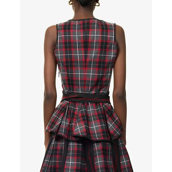 VIVIENNE WESTWOOD Roxy Tartan-check Wool-blend Top