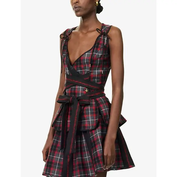 VIVIENNE WESTWOOD Roxy Tartan-check Wool-blend Top