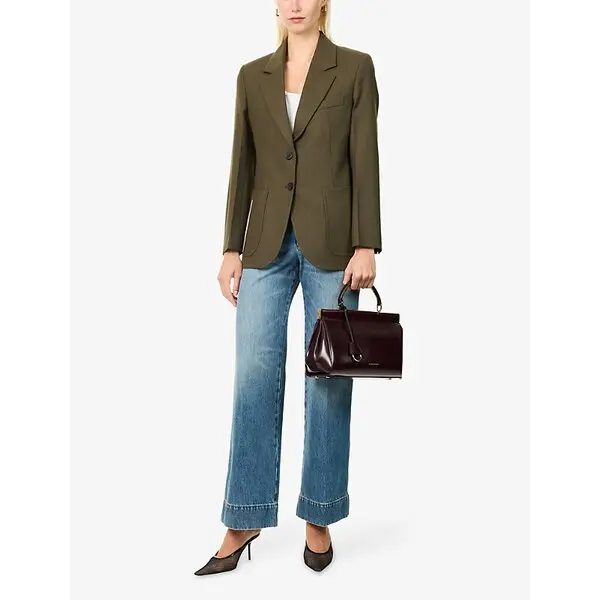 Victoria Beckham Tailored Katherine Woven Blazer Jacket