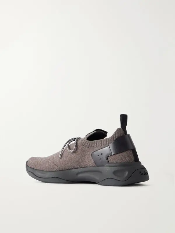 Berluti Shadow Leather-trimmed Mesh Sneakers