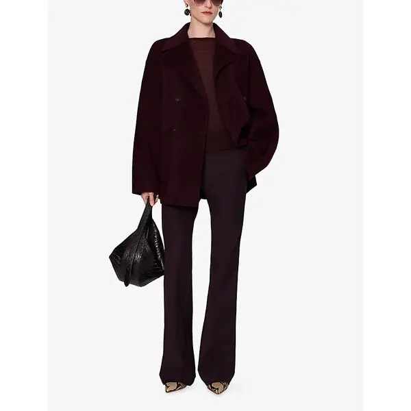 JOSEPH Tafira Gabardine Flared Cotton-stretch Trousers