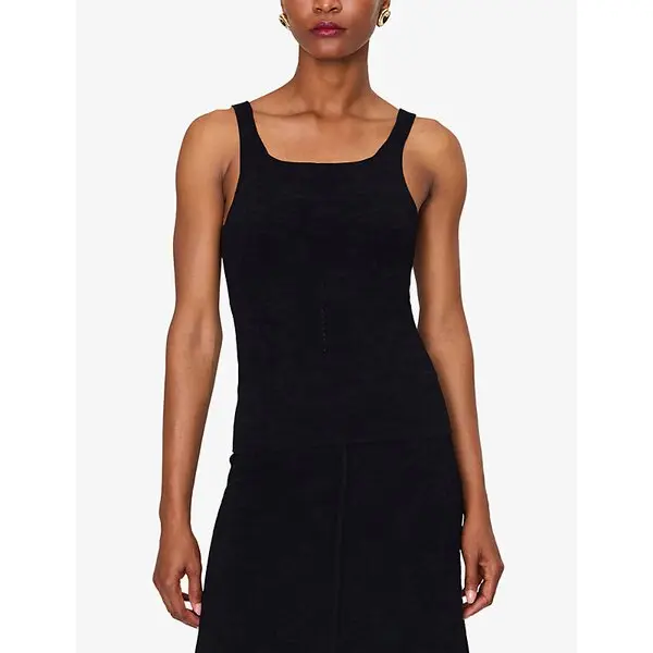 JOSEPH Joann Jacquard Milano Woven Tank Top - Black