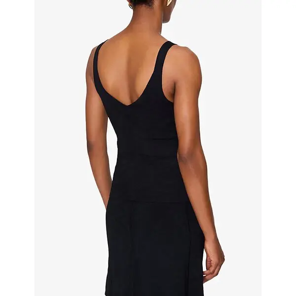 JOSEPH Joann Jacquard Milano Woven Tank Top - Black