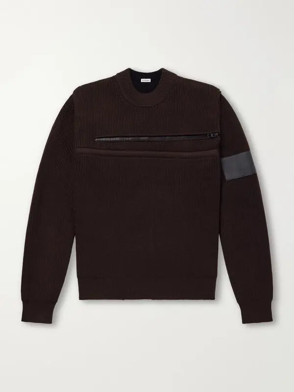 Loewe Panelled Zippered Wool-blend Sweater