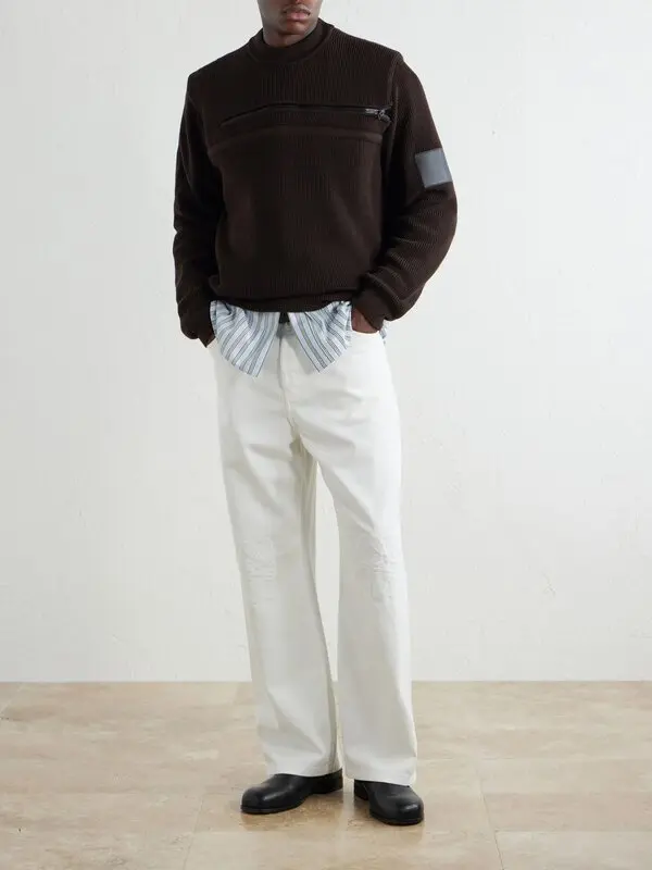 Loewe Panelled Zippered Wool-blend Sweater