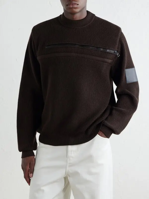 Loewe Panelled Zippered Wool-blend Sweater