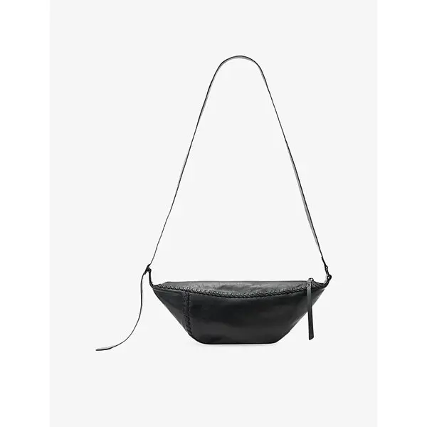 ALLSAINTS Esme Whipstitch Leather Crossbody Bag - Black