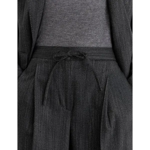 REISS Derby Wide-leg Herringbone Wool-blend Trousers