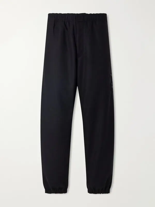 Stone Island Ghost Tapered Wool And Nylon-blend Flannel Drawstring Trousers