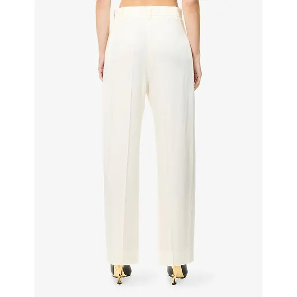 Victoria Beckham Relaxed Curved-leg Crepe-back Satin Trousers