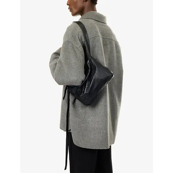 Yohji Yamamoto Puff Leather Crossbody Bag