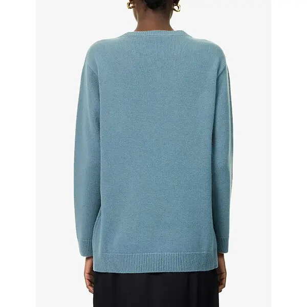 Valentino Garavani Maglia Lace-insert Wool Jumper - Scirocco