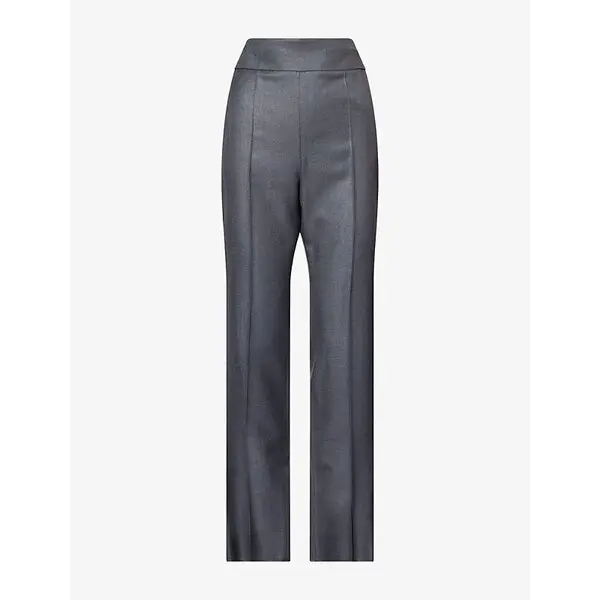 Valentino Garavani Straight-cut Silk And Wool Blend Trousers
