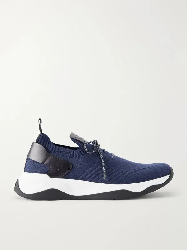 Berluti Shadow Leather-trimmed Mesh Sneakers