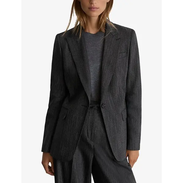 REISS Derby Single-breasted Wool-blend Blazer
