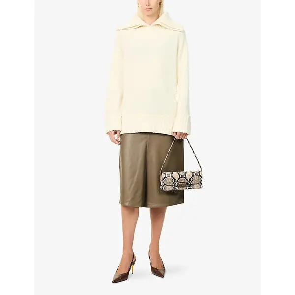 Victoria Beckham Wide-collar Wool-blend Jumper - Ivory