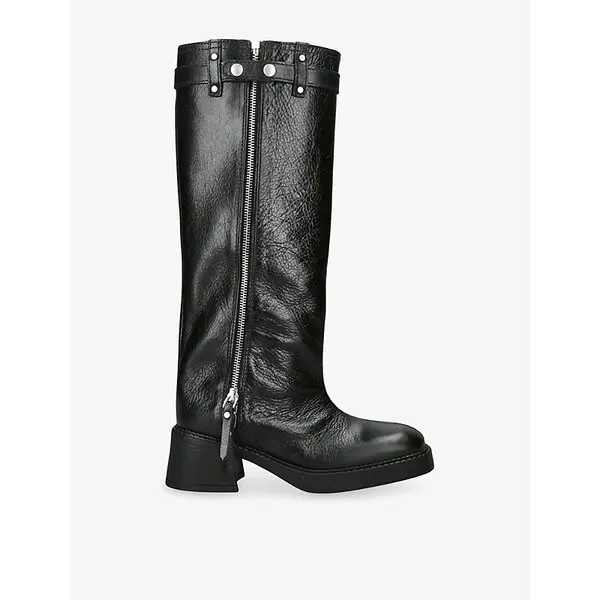 MIISTA Izolda Leather Heeled Knee-high Boots