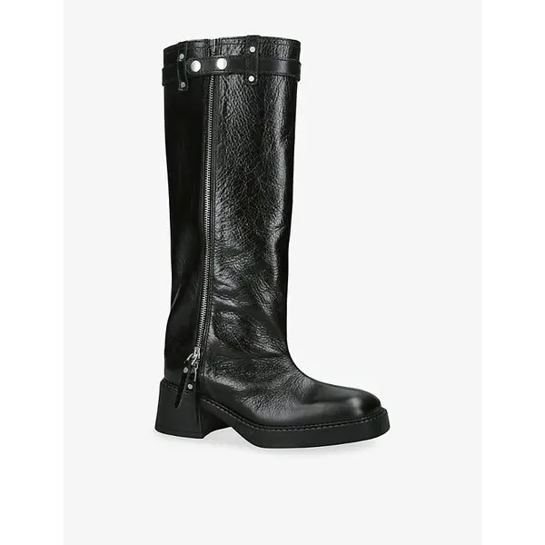 MIISTA Izolda Leather Heeled Knee-high Boots