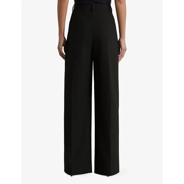 REISS Luna Pleated Wide-leg Wool-blend Trousers