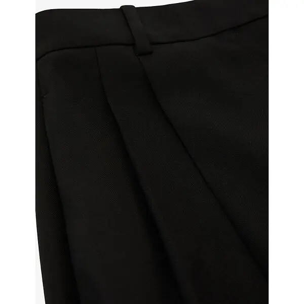 REISS Luna Pleated Wide-leg Wool-blend Trousers