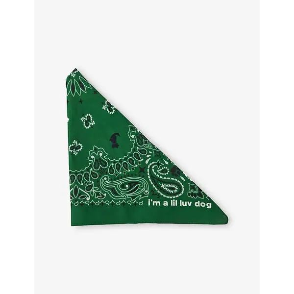 LIL LUV DOG Slogan-print Cotton Dog Bandana