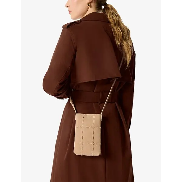 Whistles Suede Whipstitch Phone Cross-body Bag