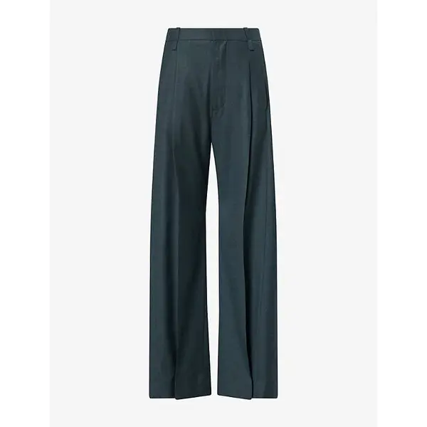 Victoria Beckham Ethel Tailored Pleated Wool Trousers