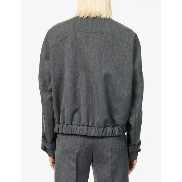 Victoria Beckham Relaxed Scarf Wool Bomber Jacket