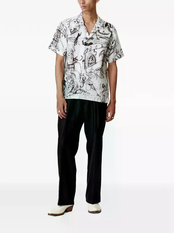 ENDLESS JOY Alchemy Graphic-print Linen Shirt