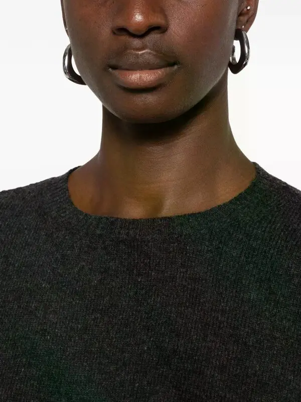 BEYOU Side-slit Crew-neck Sweater