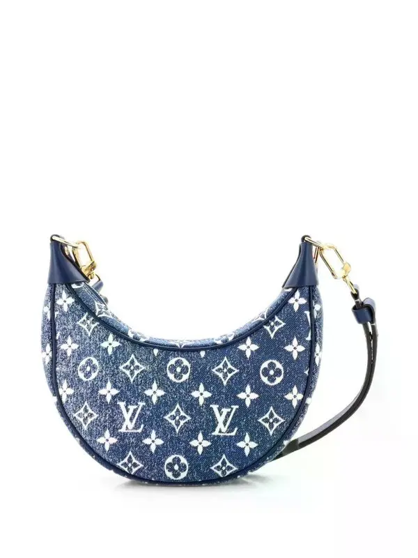 LOUIS VUITTON Loop Handbag Monogram Jacquard Denim Hobo Bag - Blue