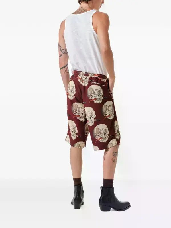 ENDLESS JOY Skull-print Elasticated Shorts
