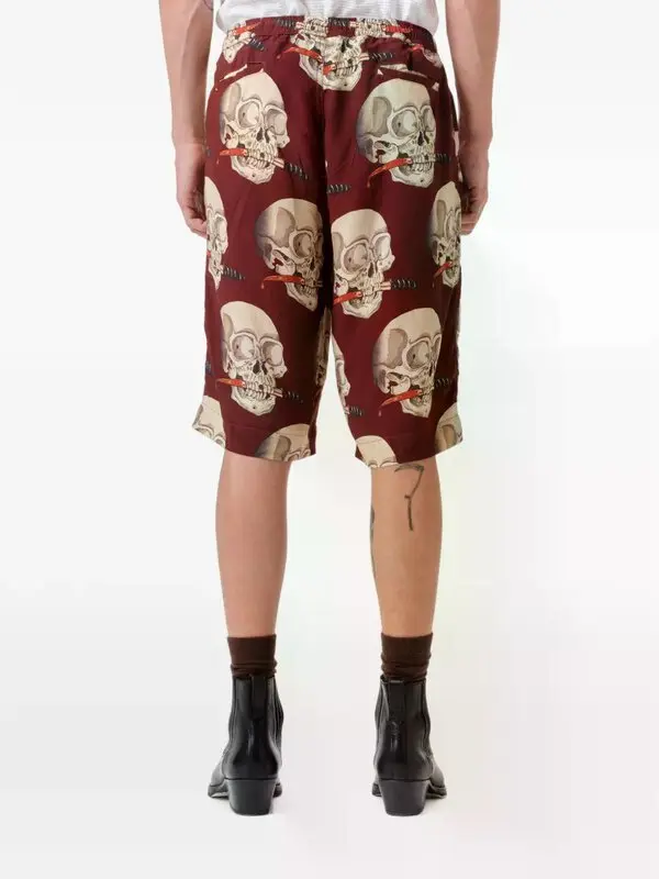 ENDLESS JOY Skull-print Elasticated Shorts