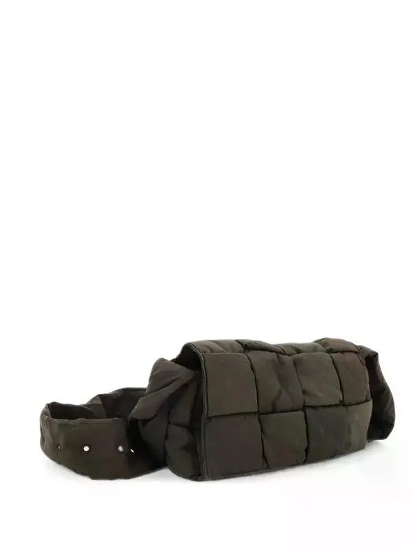 Bottega Veneta Padded Tech Cassette Intrecciato Nylon Crossbody Bag - Green