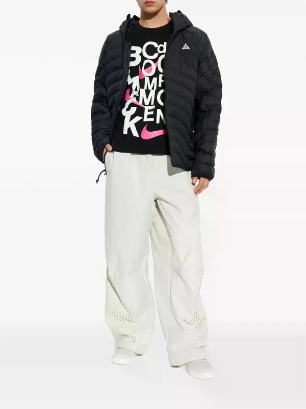 Nike Perforated-detail Wide-leg Track Pants - Neutrals