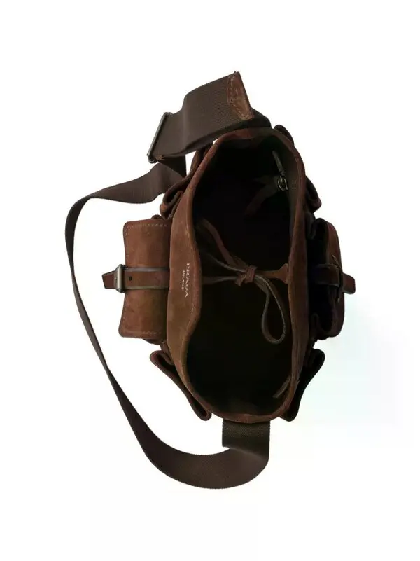 Prada Route Suede Mini Bucket Bag - Brown