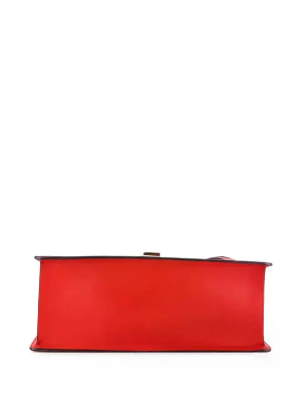 Gucci Sylvie Top Handle Bag Leather Medium Satchel - Red