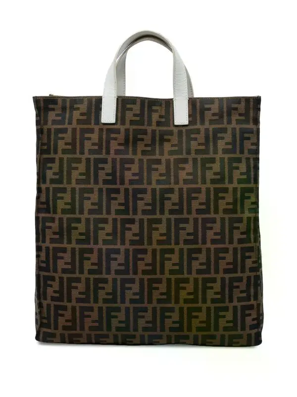 Fendi 2000-2010 Zucca Canvas Shopping Tote Bag