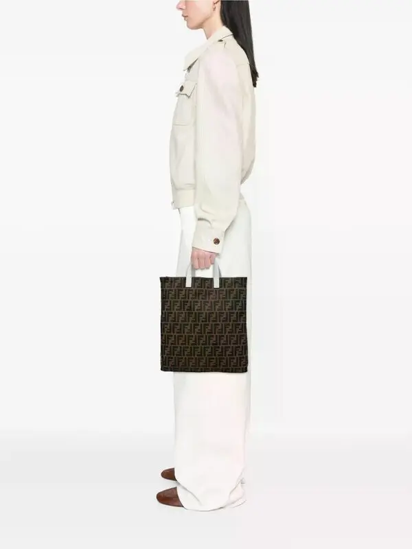 Fendi 2000-2010 Zucca Canvas Shopping Tote Bag