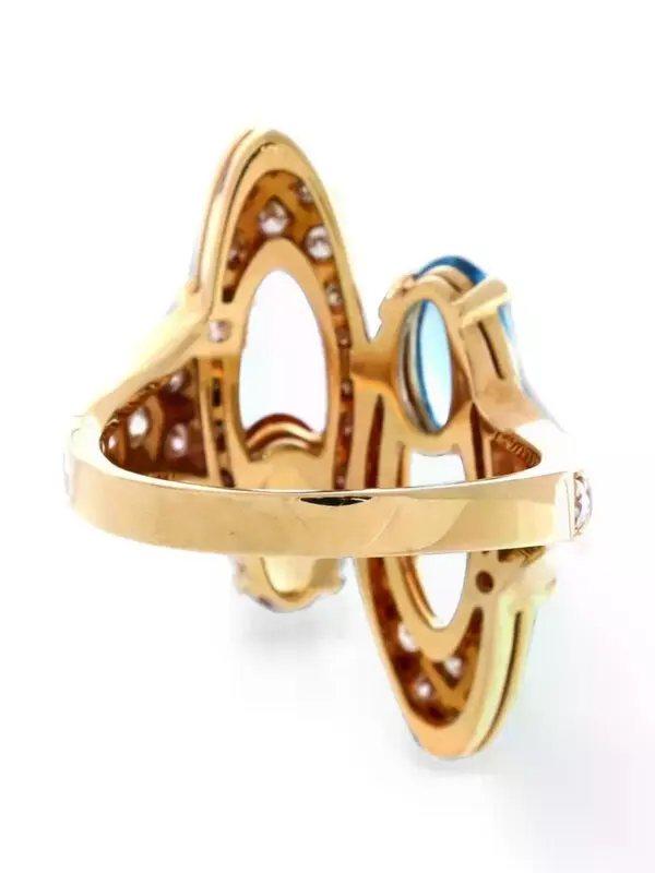 BVLGARI Elisia 18k Yellow With Diamonds, Citrine And Topaz Ring - Gold