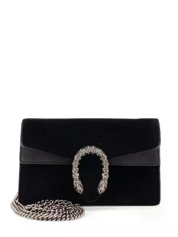 Gucci Dionysus Bag Velvet Super Mini Crossbody Bag - Black