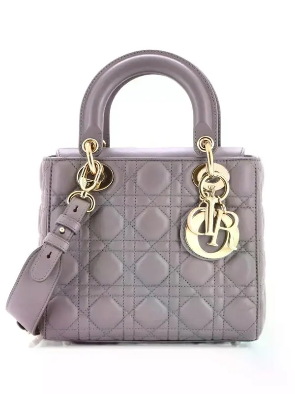 Dior My Abcdior Lady Bag Cannage Quilt Lambskin Crossbody Bag - Grey