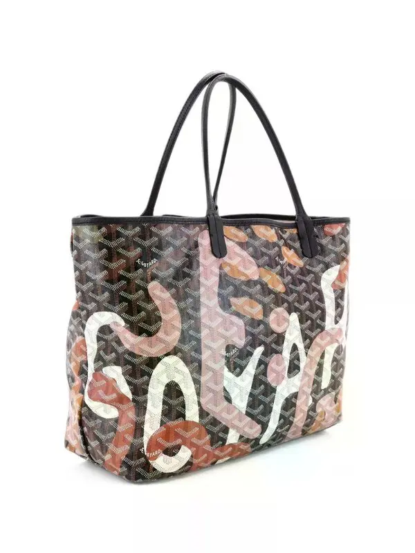 Goyard Saint Louis Lettres Camouflage Coated Canvas Pm Tote Bag - Black