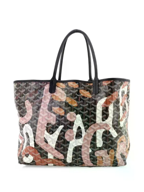 Goyard Saint Louis Lettres Camouflage Coated Canvas Pm Tote Bag - Black