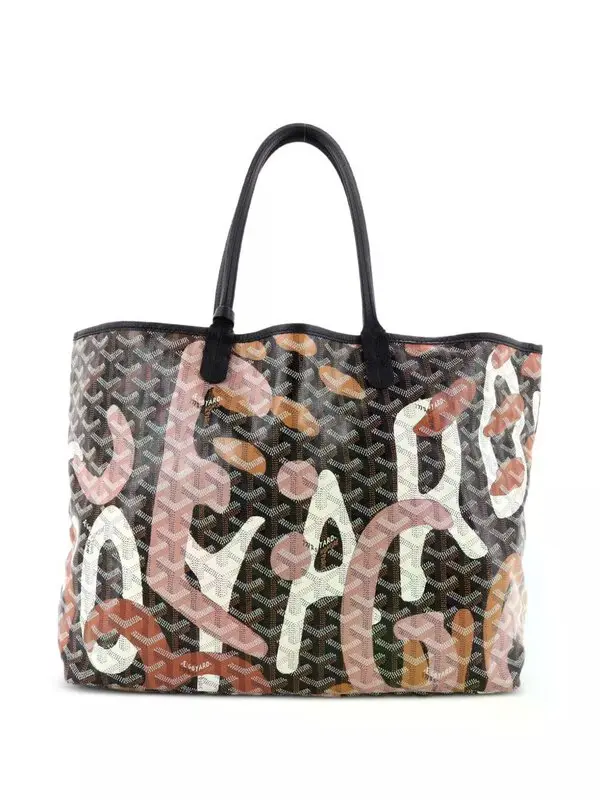 Goyard Saint Louis Lettres Camouflage Coated Canvas Pm Tote Bag - Black