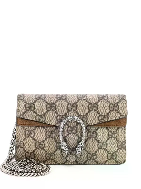 Gucci Dionysus Bag Gg Coated Canvas Super Mini Crossbody Bag - Brown