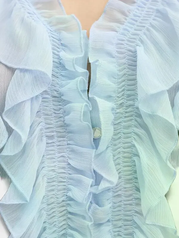 MORGAN Ruffled Shirred Blouse
