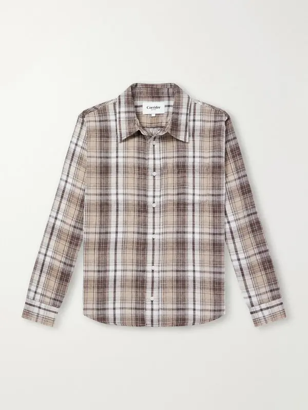 CORRIDOR Checked Flannel Shirt - Brown